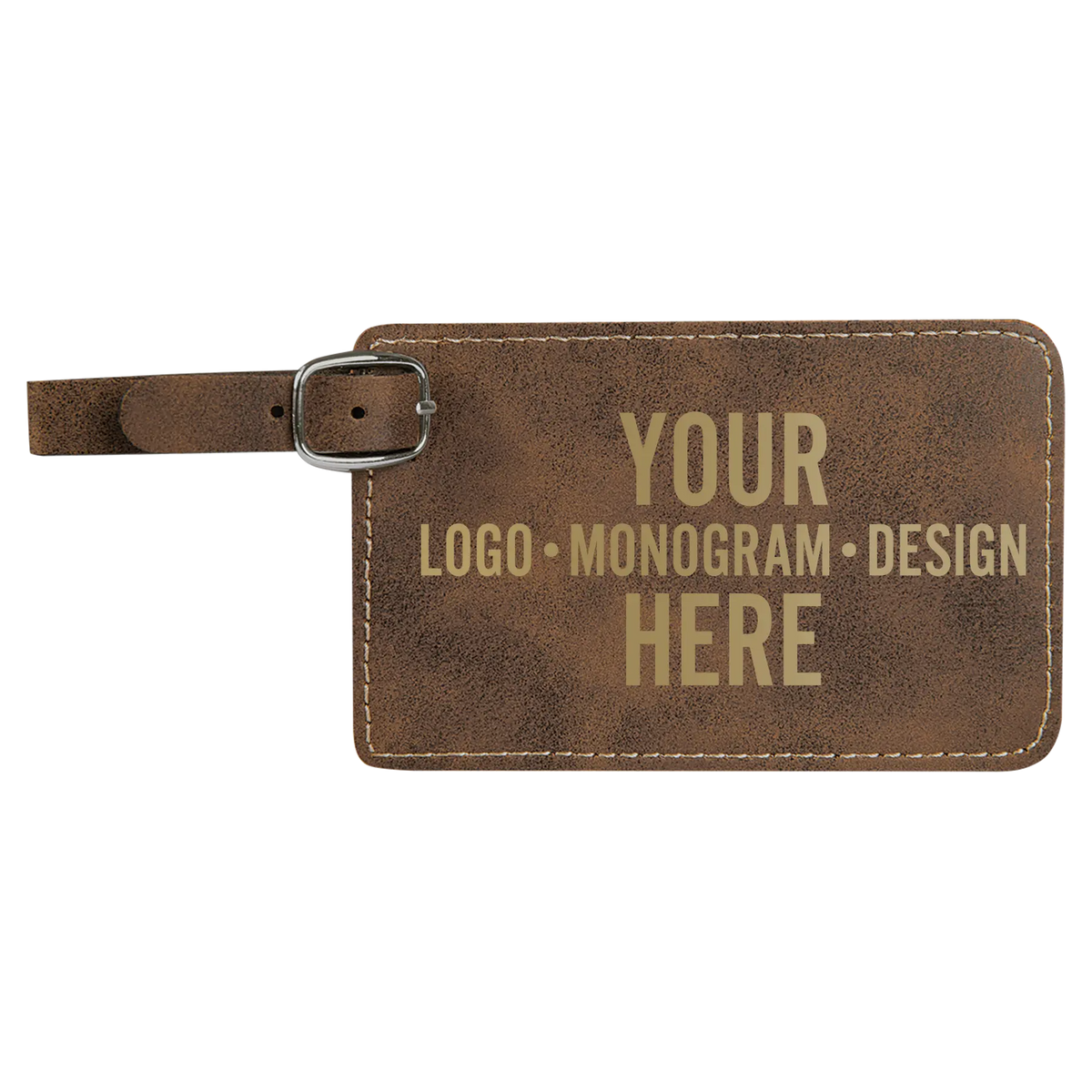 Personalized Leatherette Luggage Tag - Rustic | Iconic Imprint