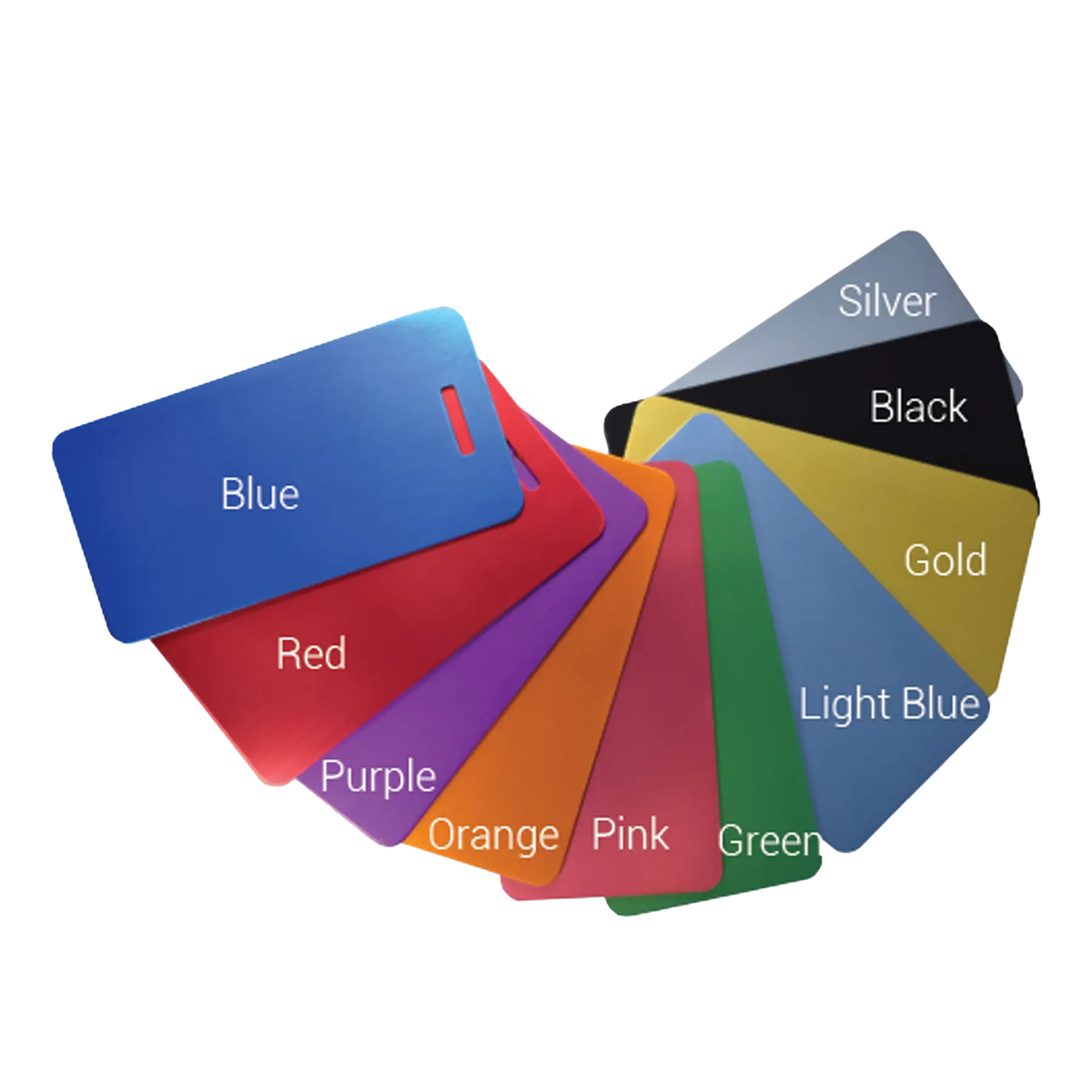 Personalized Large Aluminum Luggage Tag - Light Blue | Iconic Imprint