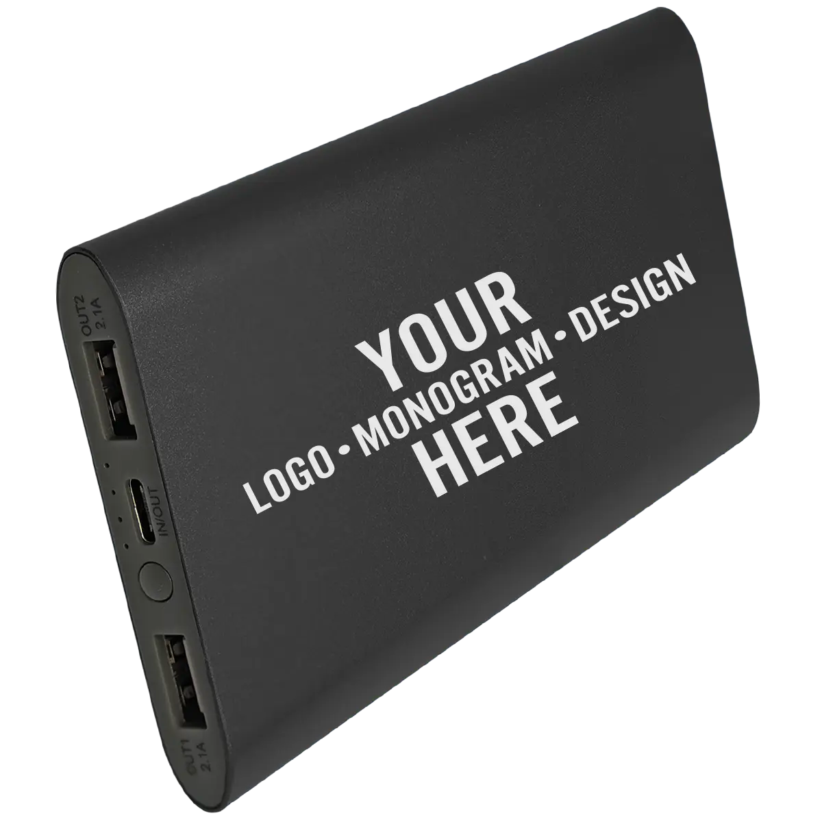 Personalized 8000mAh Power Bank & Wireless Charger - Black | Iconic Imprint