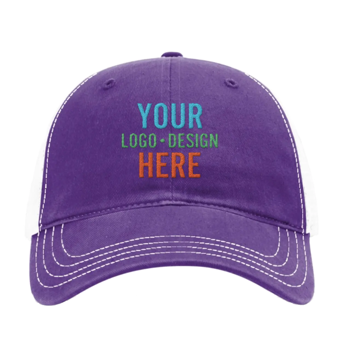 Embroidered Richardson 111 Unstructured Trucker Hat - Purple | Iconic ...