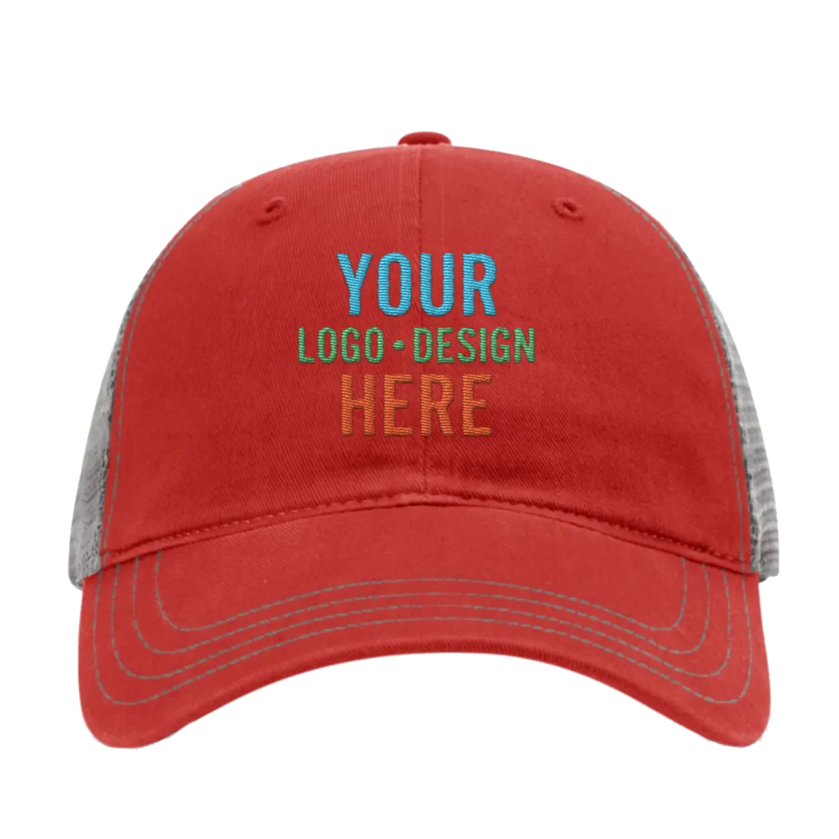Embroidered Richardson 111 Unstructured Trucker Hat - Red | Iconic Imprint