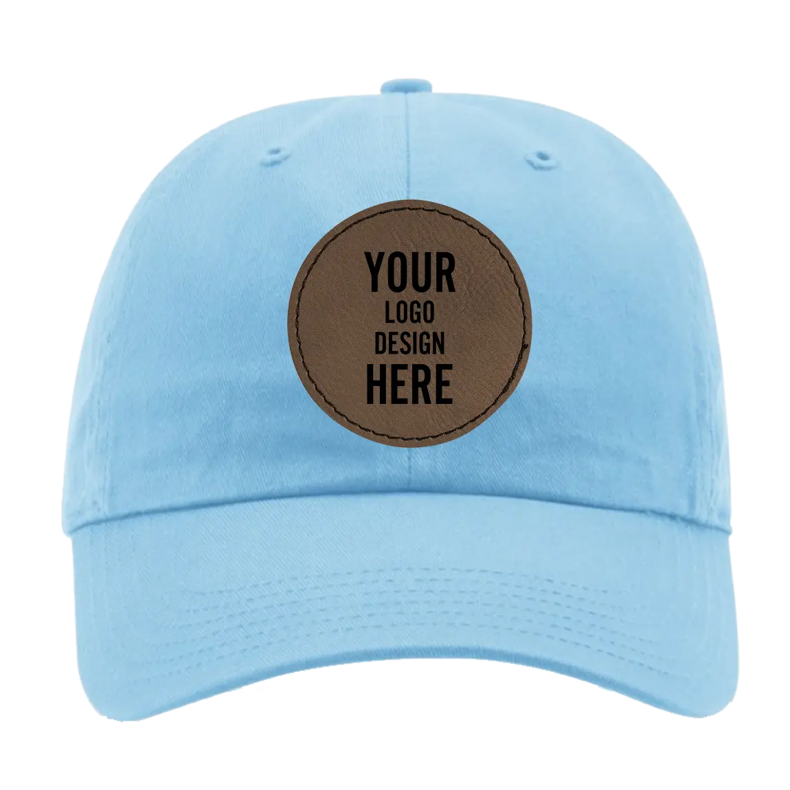 Richardson 320 Cotton Twill Hat - Columbia Blue with Leatherette Patch ...