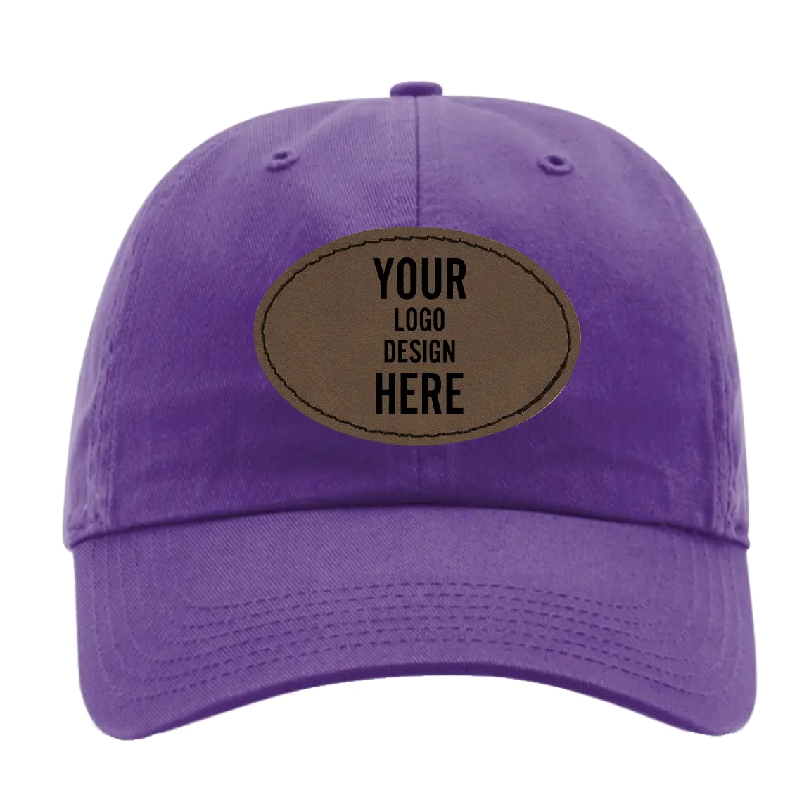 Richardson 320 Cotton Twill Hat - Purple with Leatherette Patch - Oval ...