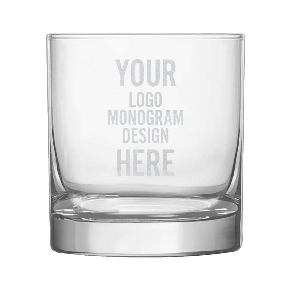 Etched 11 oz Heavy Base Rocks Glass | Iconic Imprint