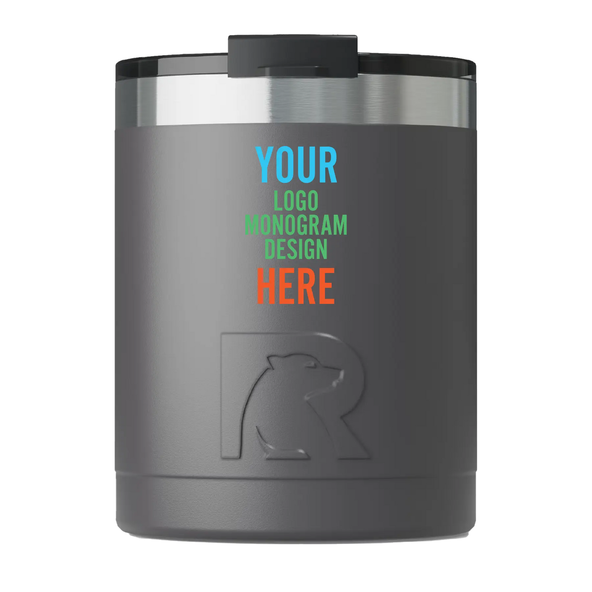 Personalized RTIC 12 oz Essential Lowball Tumbler - Graphite| Iconic ...