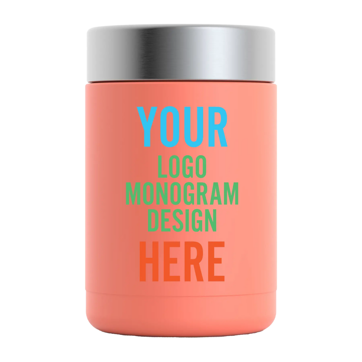 Personalized RTIC Can Cooler - Matte Coral | Iconic Imprint