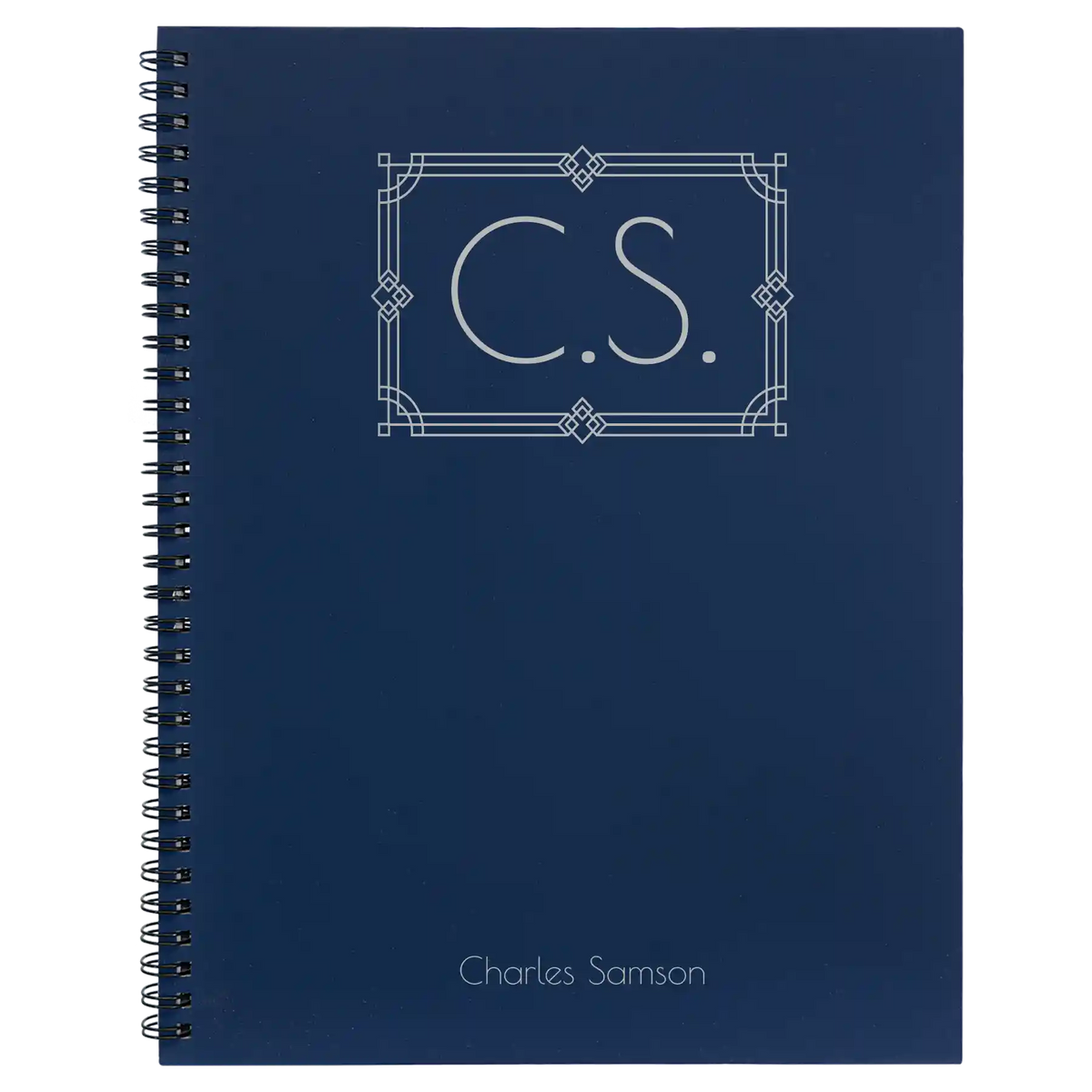 Personalized Art Deco Initials Spiral Notebook (large) - Blue | Iconic ...