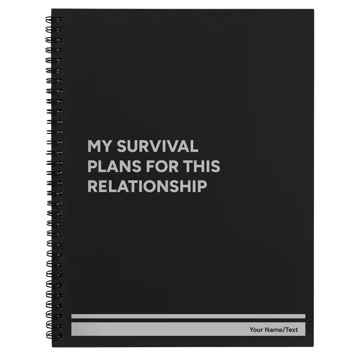 Personalized My Survival Plans Spiral Notebook (large) - Black | Iconic ...