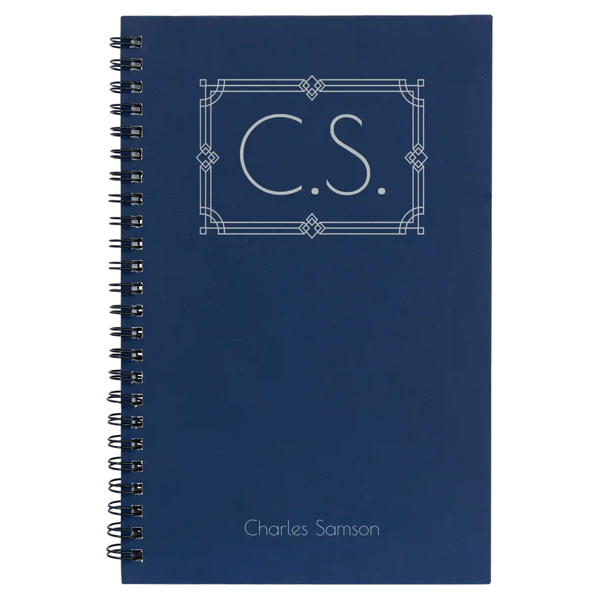 Personalized Art Deco Initials Spiral Notebook (small) - Blue | Iconic ...
