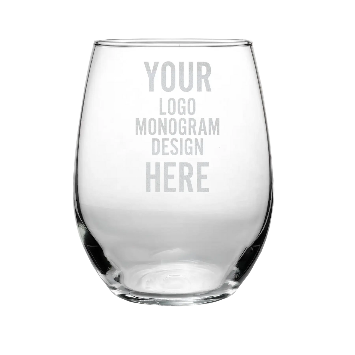Etched Stemless Wine Glass 15 oz | Iconic Imprint