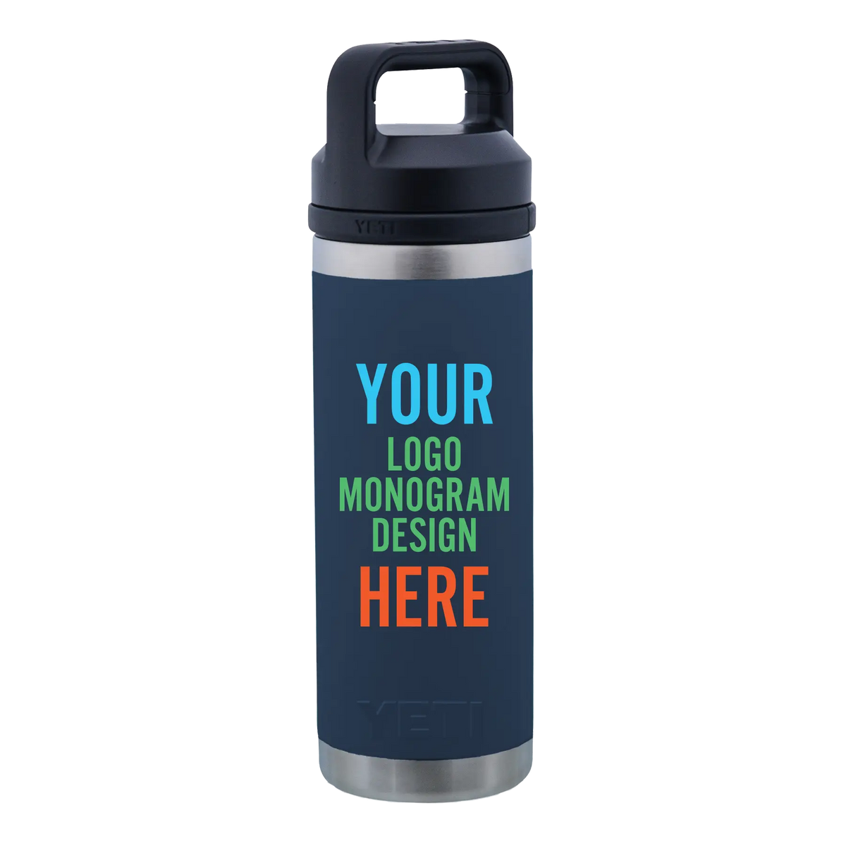 Personalized YETI Rambler 18 oz Bottle with Chug Cap - Navy | Iconic ...